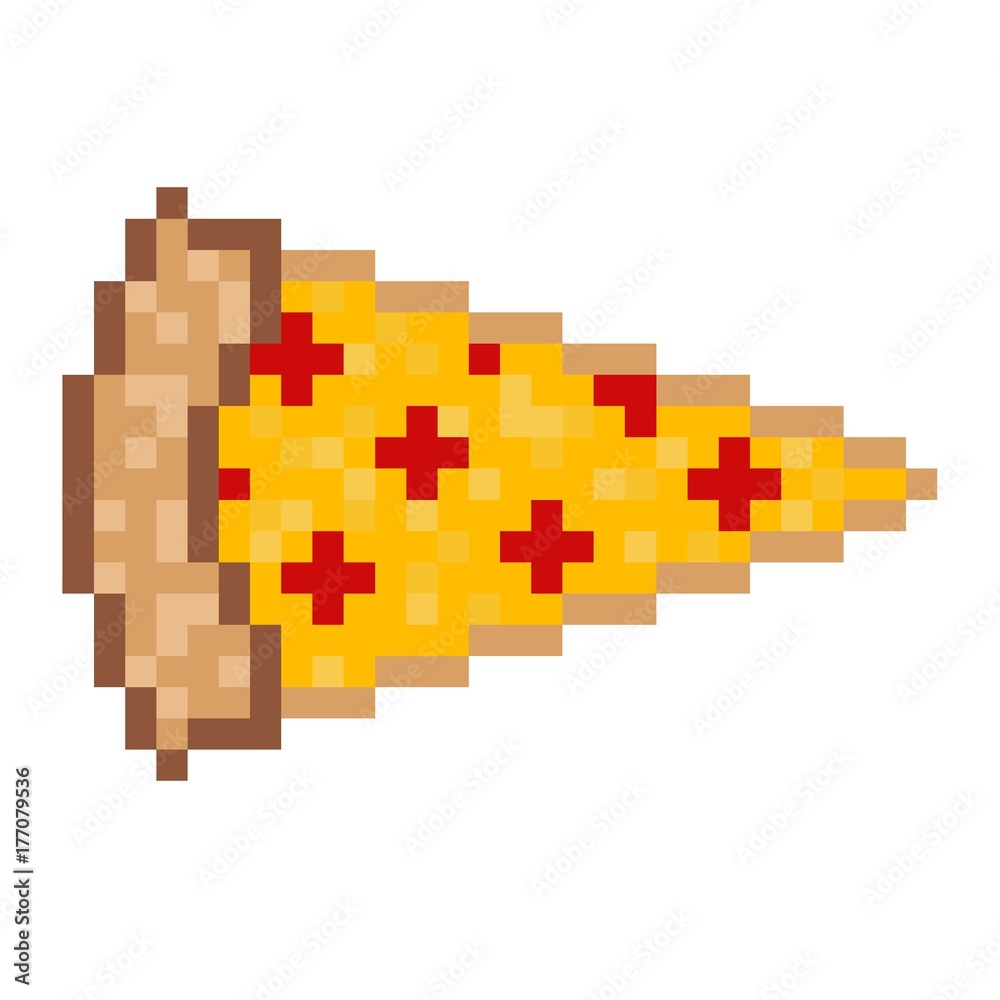 Pizza Pixel Art Stock Illustration | Adobe Stock