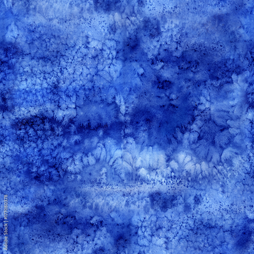 Watercolor blue white strokes hand drawn paper texture. Seamless ...