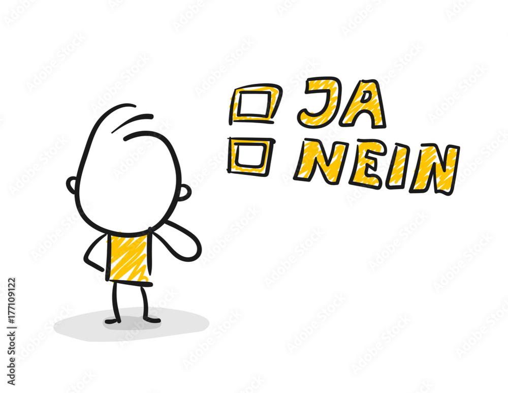 Strichfiguren / Strichmännchen: Wahl, Ja, Nein. (Nr. 139) Stock Vector ...