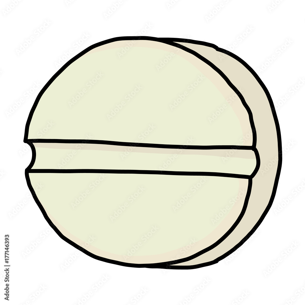 drug tablet / cartoon vector and illustration, hand drawn style ...