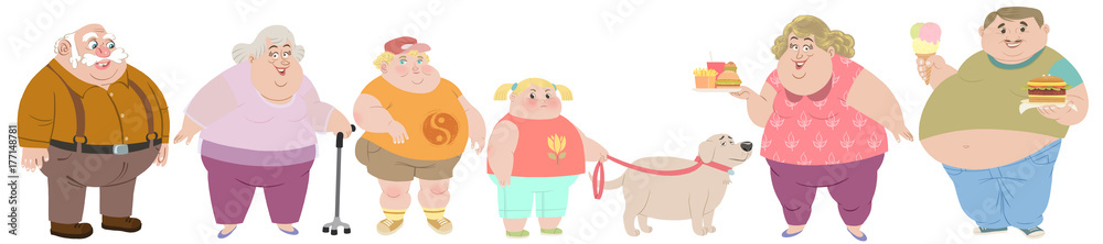 Fat family Stock Illustration | Adobe Stock