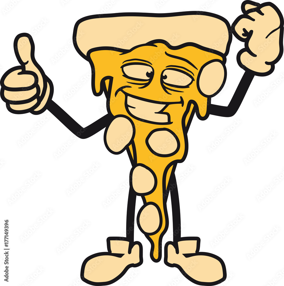 daumen drücken gut figur gesicht stück salami pizza lecker essen hunger ...