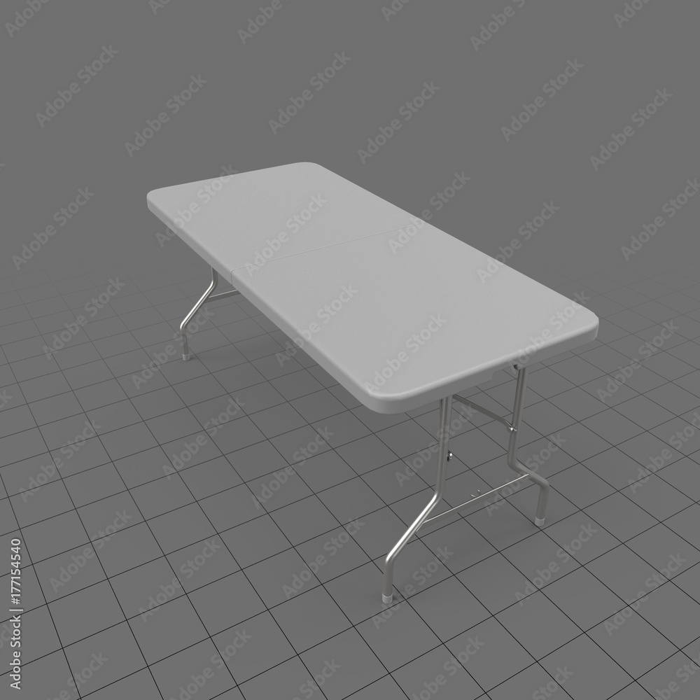 Folding table with metal legs Stock 3D asset | Adobe Stock