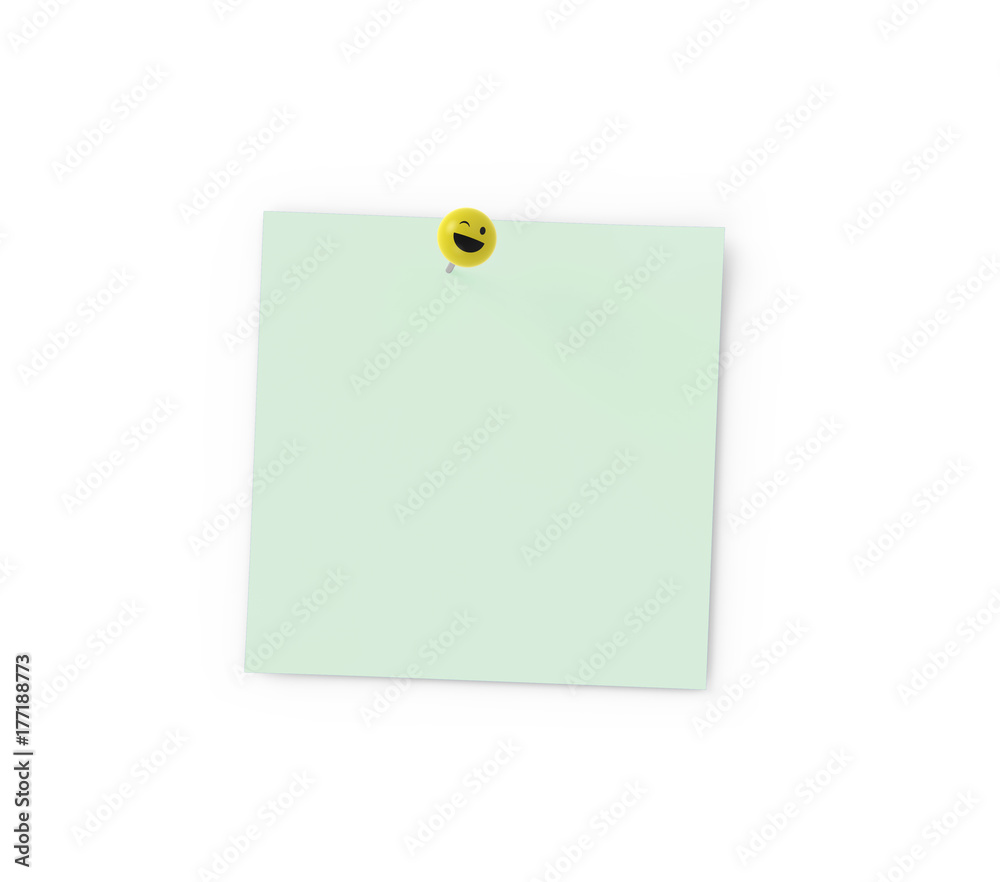 Smiley Pin mit Notizzettel Stock Illustration | Adobe Stock