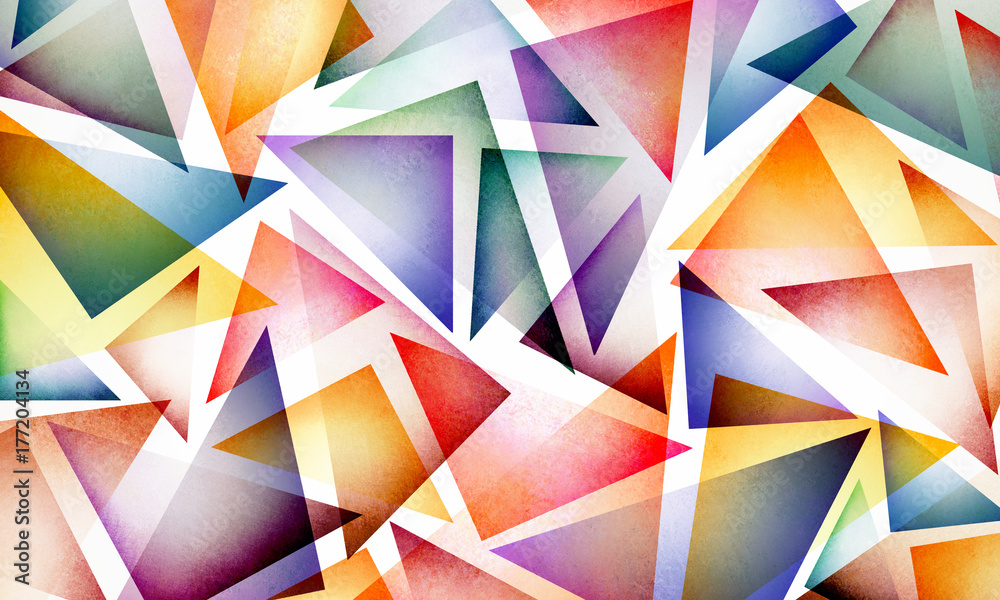colorful bright and bold background design with triangle shapes in blue ...