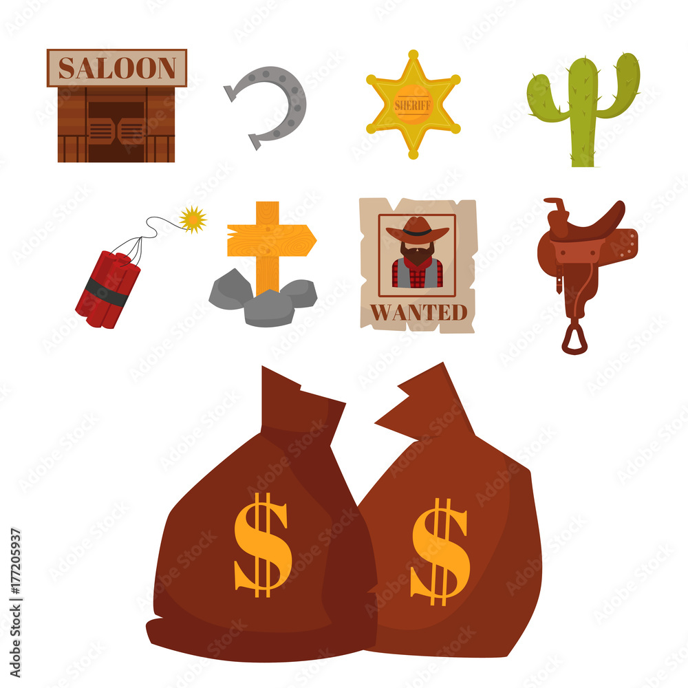 Vintage western cowboys vector signs american symbols vintage old ...