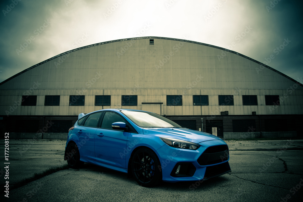 Light Blue Sports Car Stock Photo | Adobe Stock