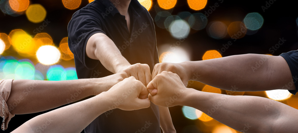 Teamwork Join fist Support Together unity Concept partnership and ...
