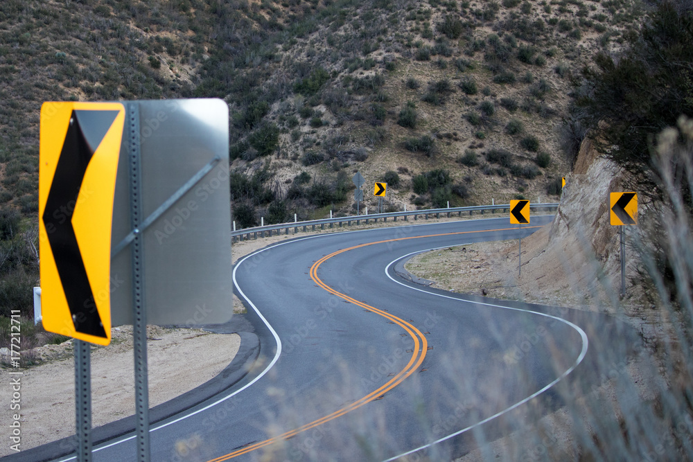 curvy road lines arrows street signs Stock Photo | Adobe Stock