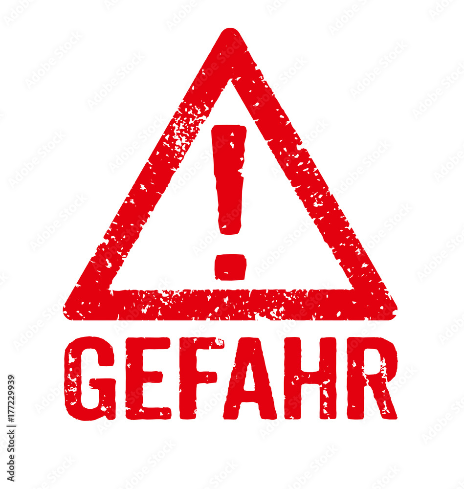 Roter Stempel auf weißem Hintergrund - Gefahr Stock Illustration ...