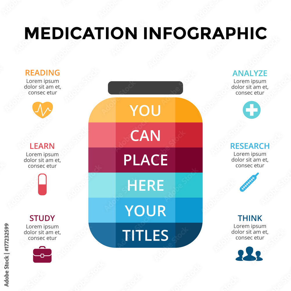 Vector pills treatment infographic, medical diagram, healthcare graph ...