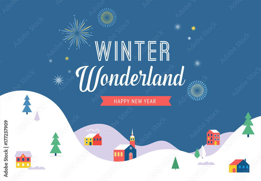 Winter wonderland, Merry Christmas banner, background and minimalistic ...