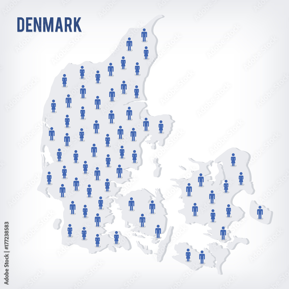 Vector people map of Denmark . The concept of population. Stock Vector ...
