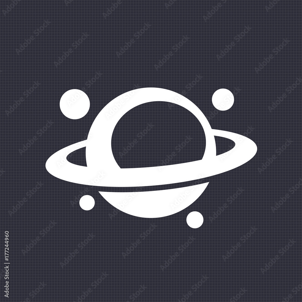 Planet icon, saturn, astronomy, asteroid belt, space exploration ...