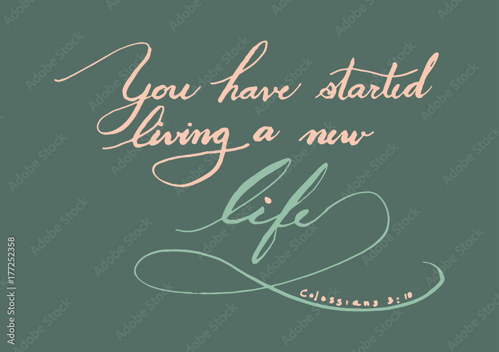 Poster Bible verse calligraphy by hand drawn in Colossians 3:10 ...