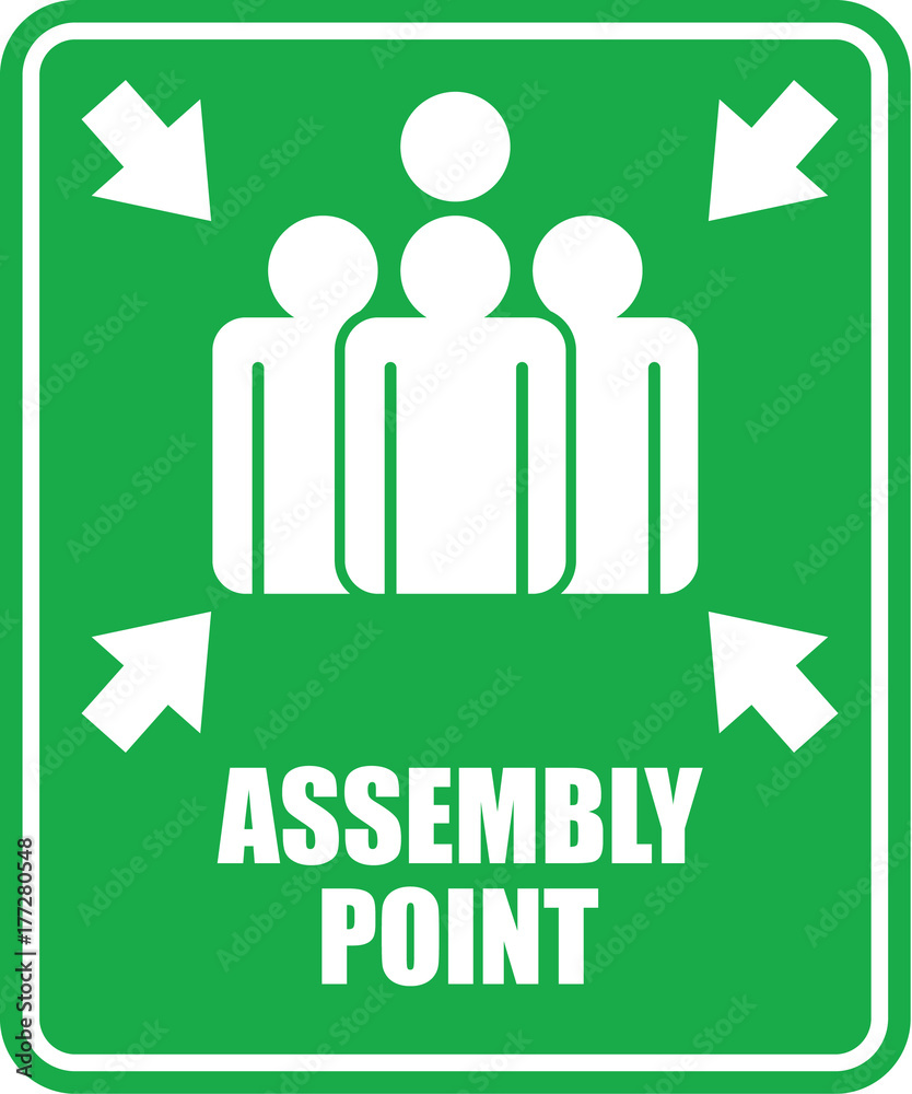 assembly point sign Stock Illustration | Adobe Stock