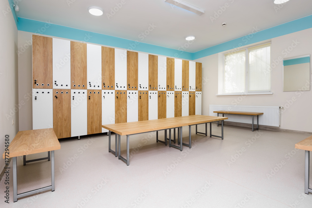 Interior of gym locker room Stock Photo | Adobe Stock