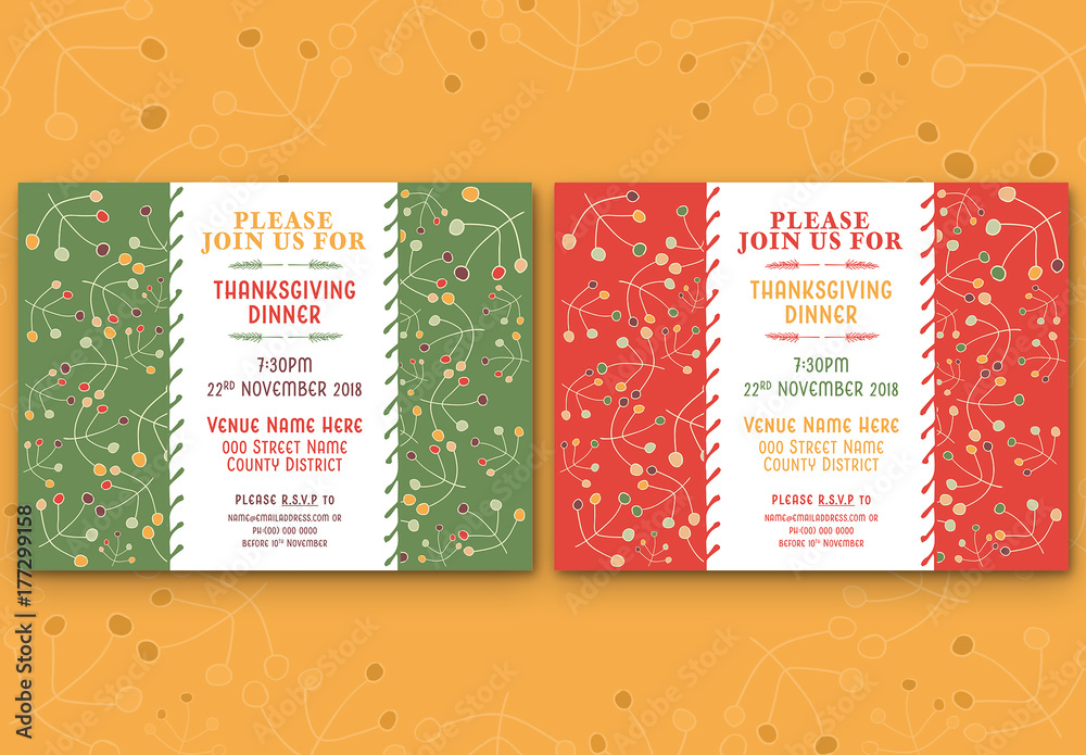 Circle and Line Event Invitation Layout 2 Stock Template | Adobe Stock