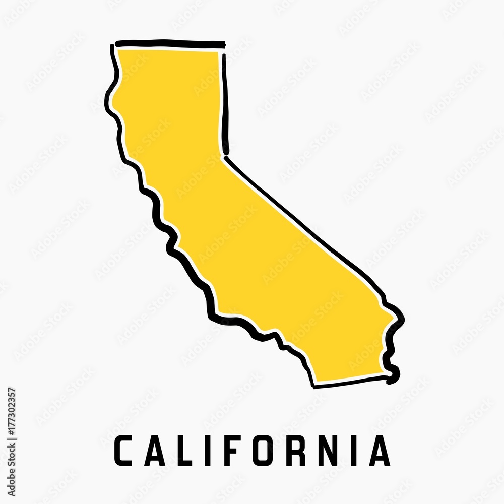California map outline Stock Vector | Adobe Stock