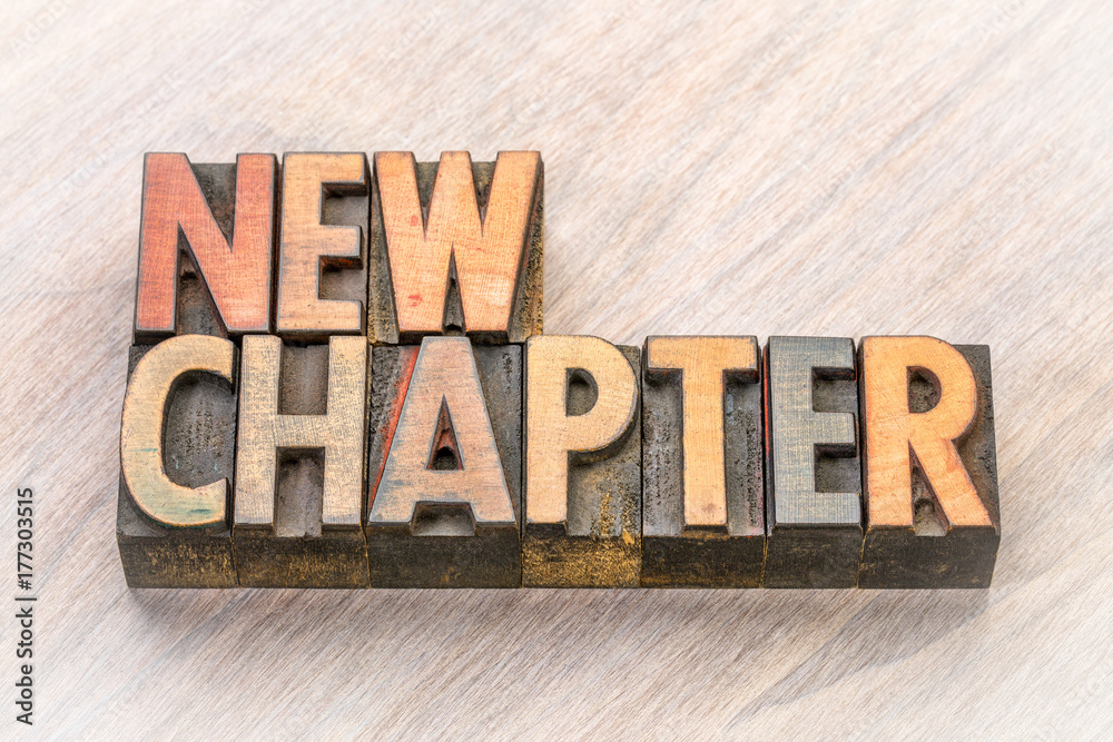 new chapter word abstract in wood type Stock Photo | Adobe Stock