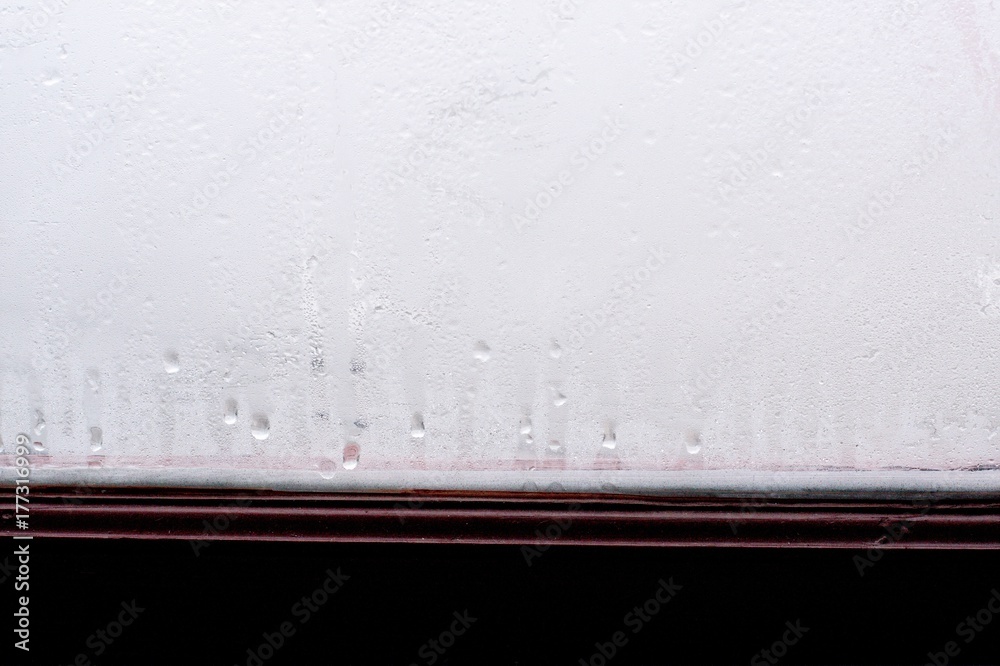 High humidity, condensing large drops of condensed water flow down the ...