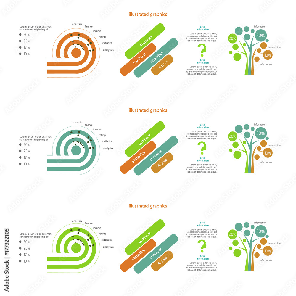 Abstract elements of graph, diagram, Vector business template for ...