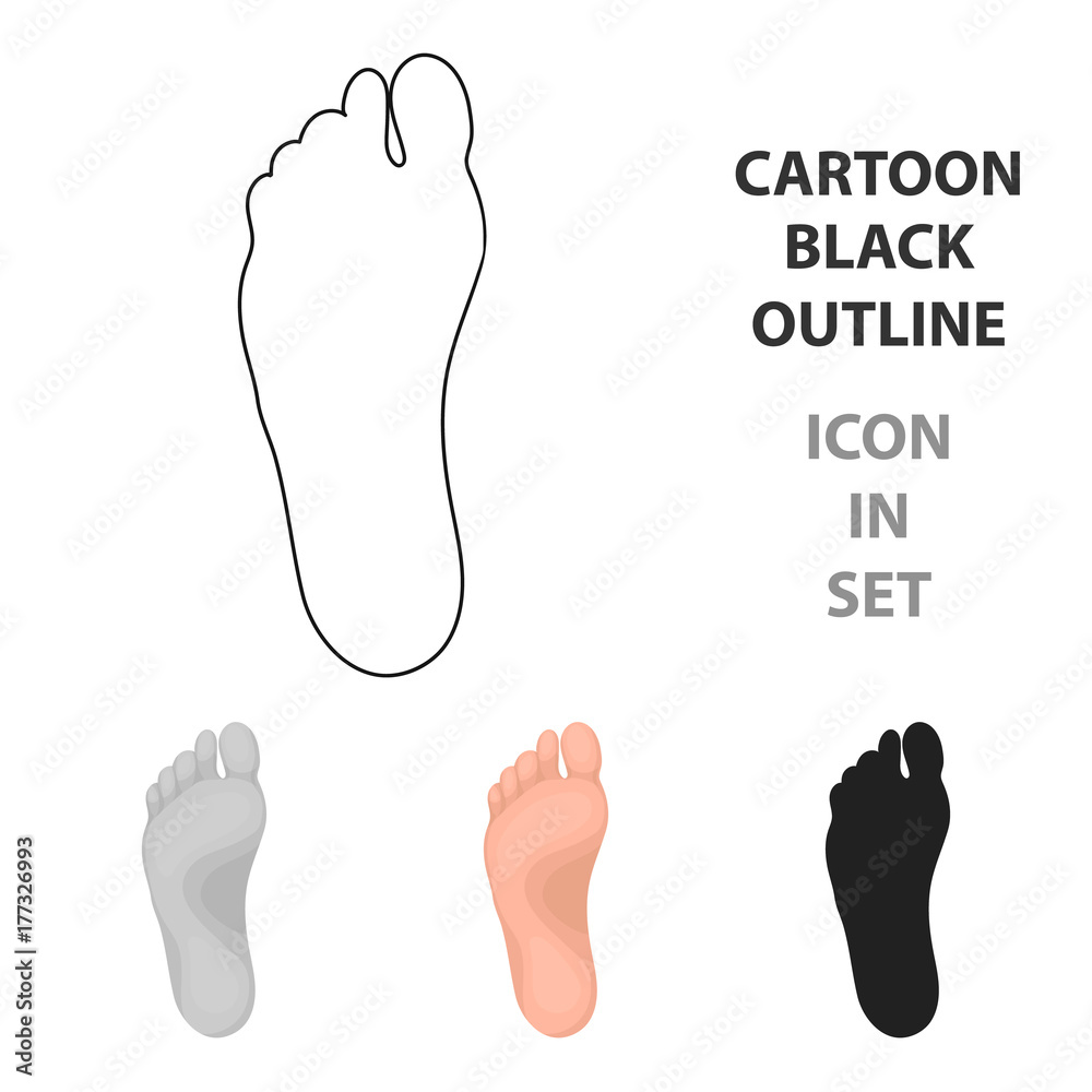Foot icon in cartoon style isolated on white background. Part of body ...