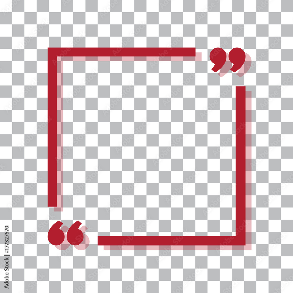 Red frame for your text with colored shadow. Text quote sign. Red icon ...