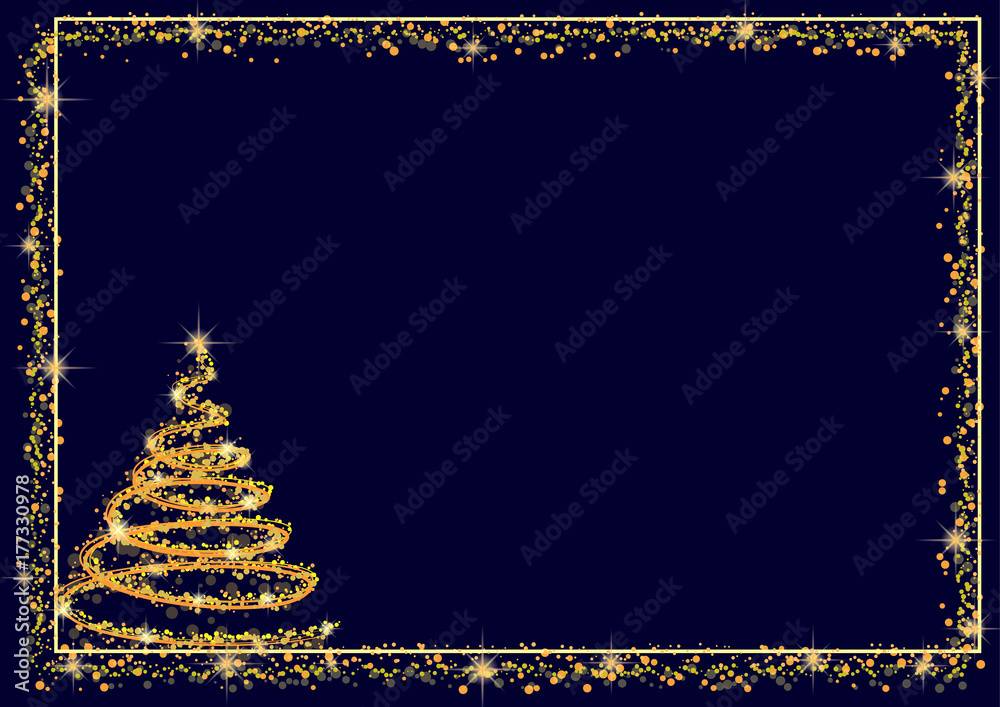 Christmas Card Template Blue