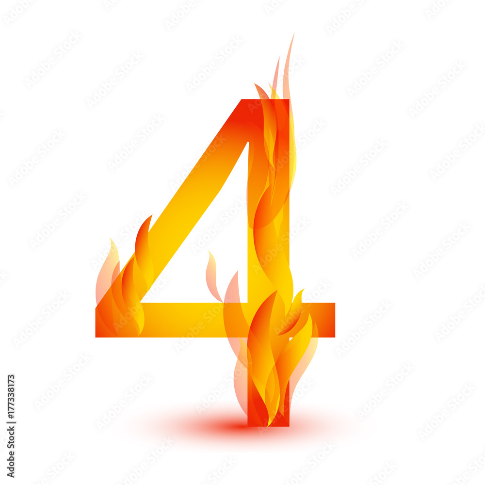 The Number 4 On Fire