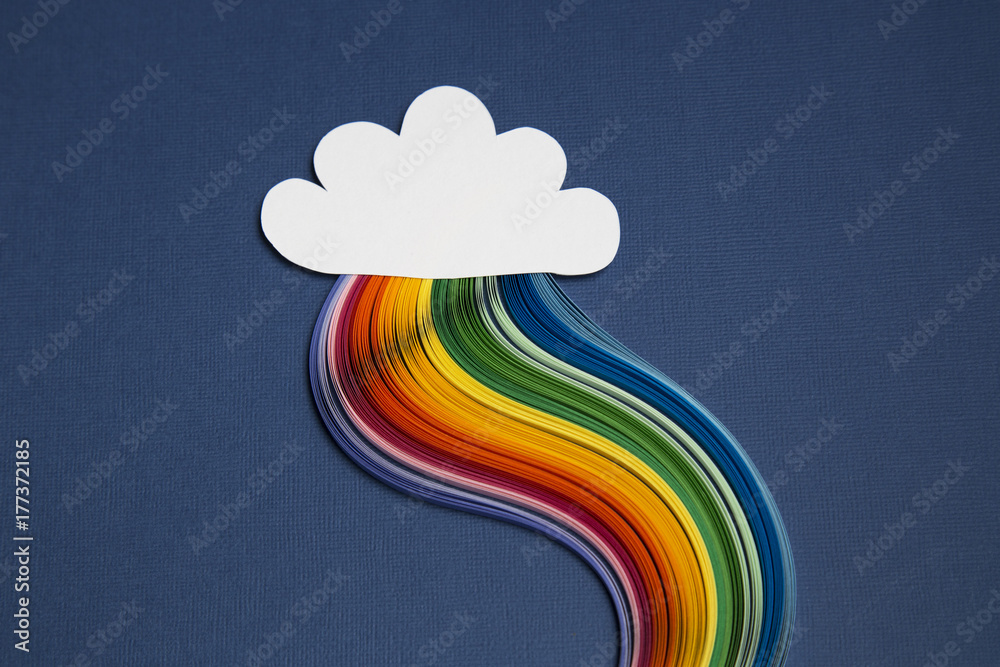 Paper cloud and rainbow... Stock Photo | Adobe Stock