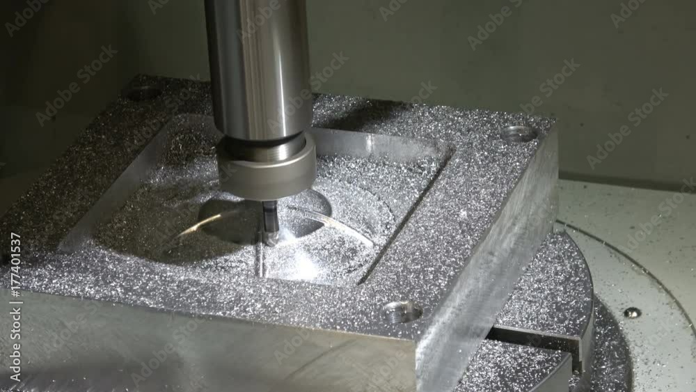 4K video footage of milling machining center, CNC turning center metal ...