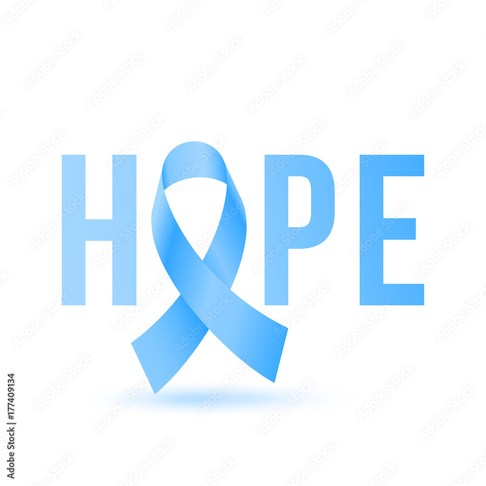 Movember men health awareness month blue ribbon Hope symbol for ...