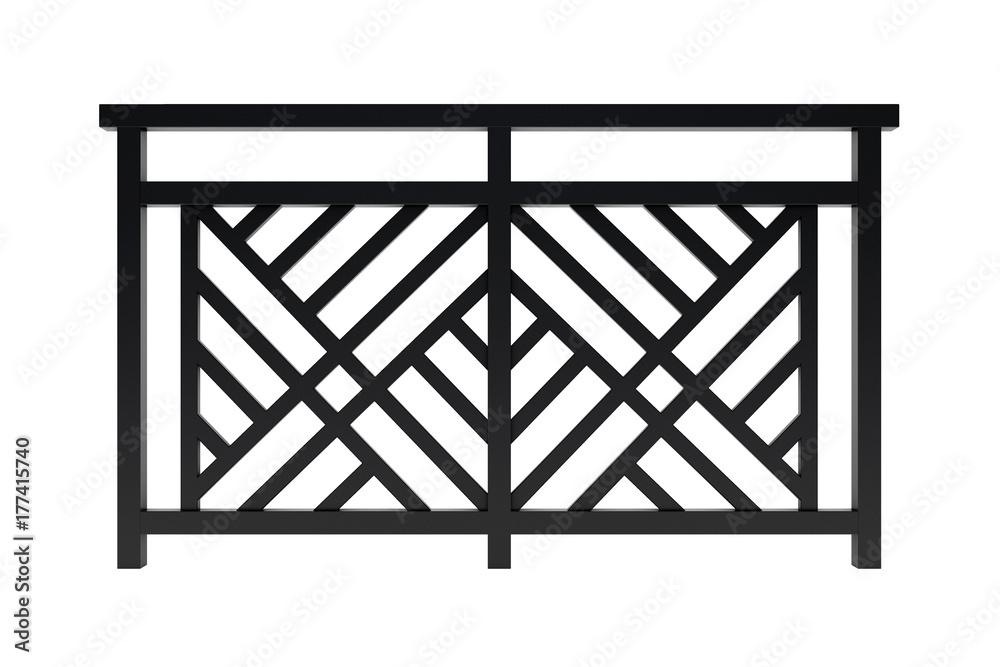 Design black metal railing render Stock Illustration | Adobe Stock