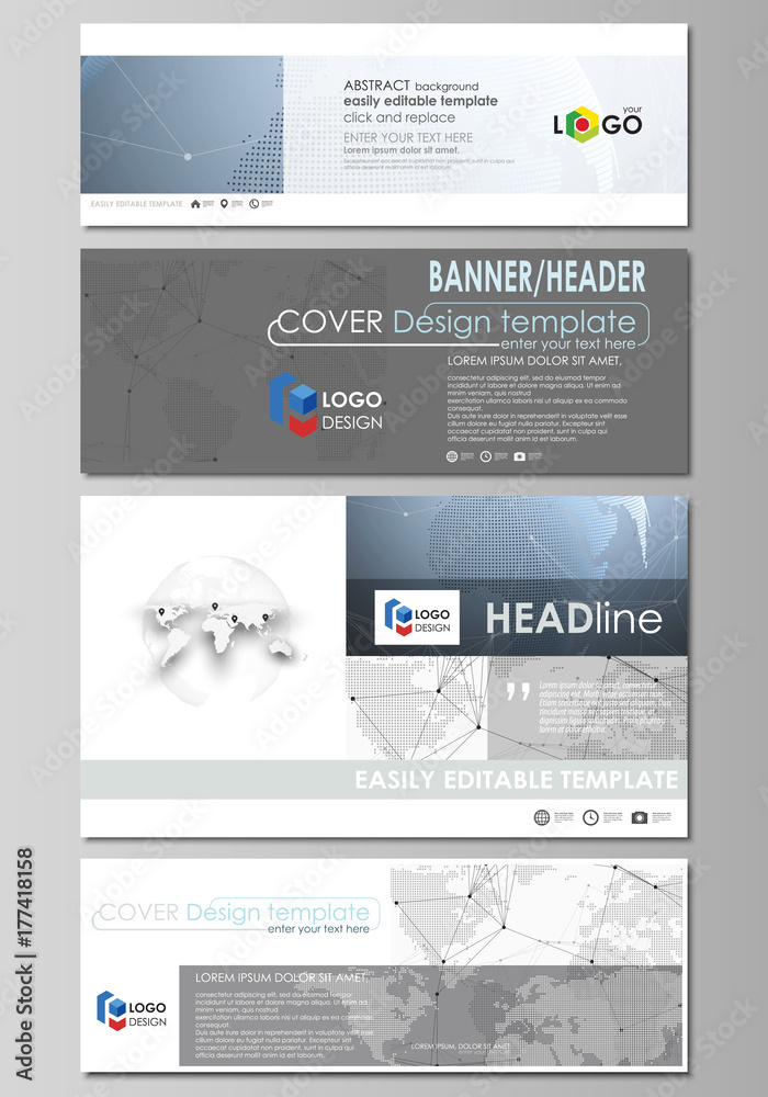 The minimalistic vector illustration of the editable layout of social ...