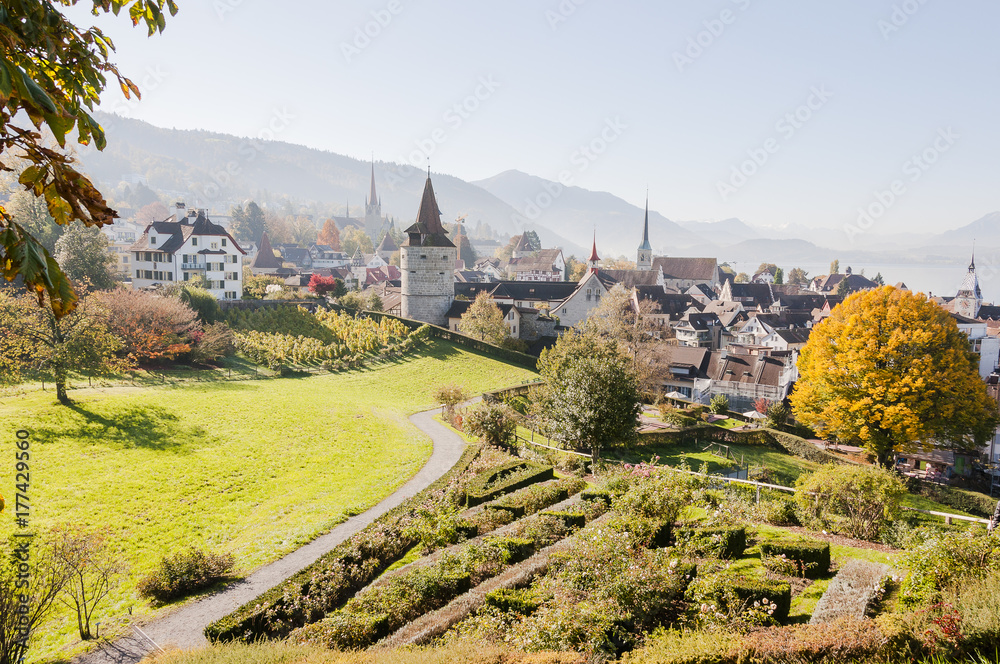 Stadt Zug, Altstadt, Zug, Stadt, Pulverturm, Stadtmauer, Zyttturm ...