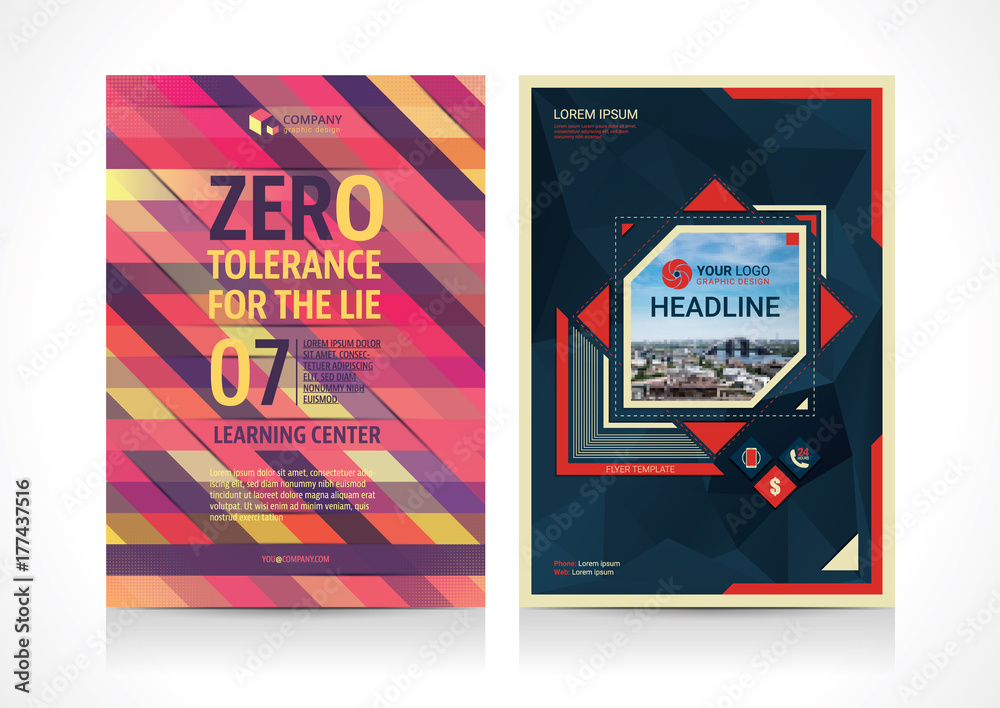 Multipurpose Flyer template layout design with Geometric Element ...