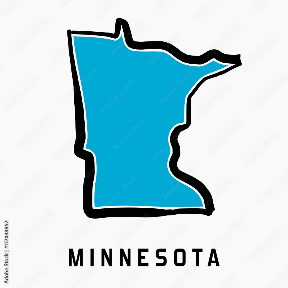 Minnesota map outline Stock Vector | Adobe Stock