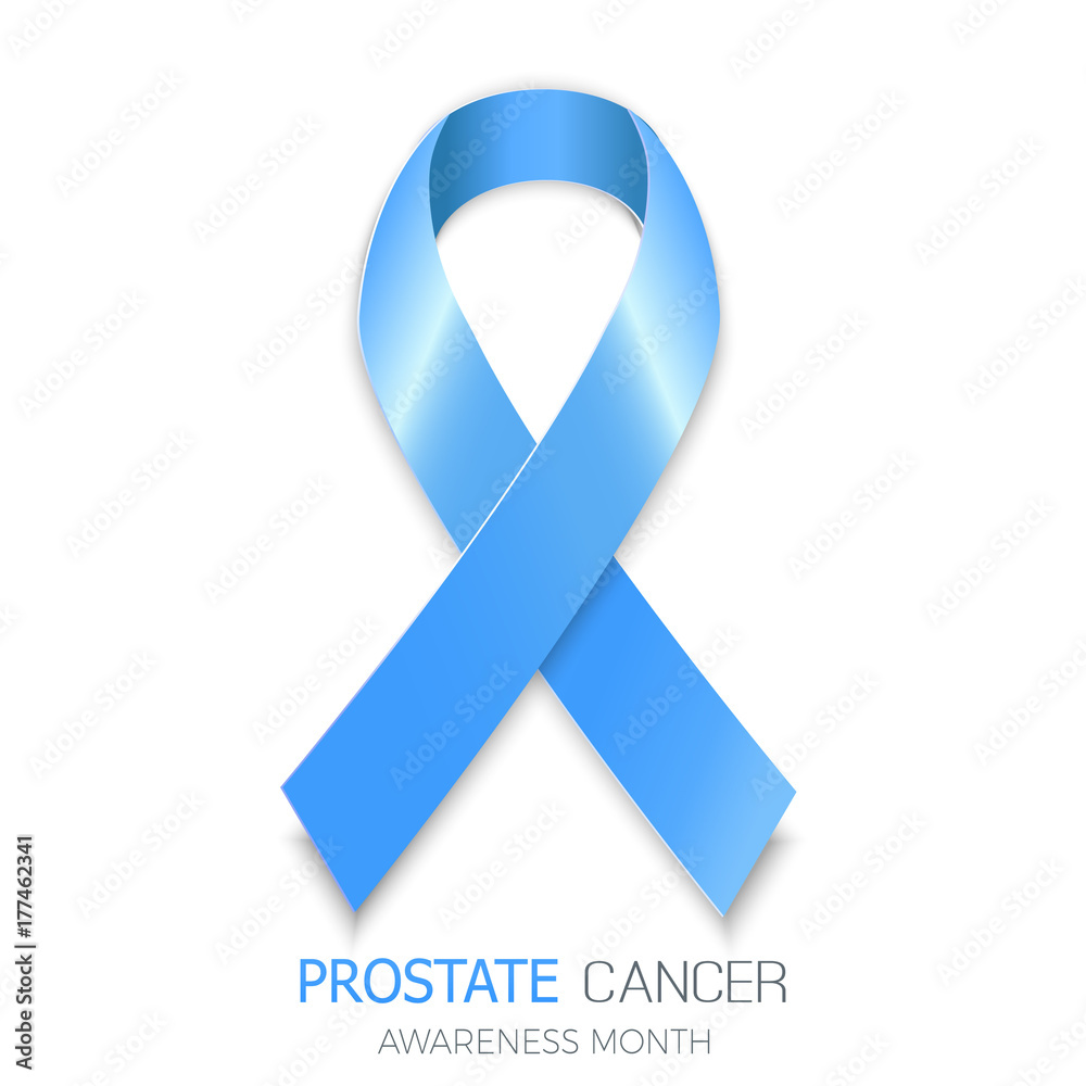 Blue ribbon symbol for prostate cancer awareness month. Vector ...