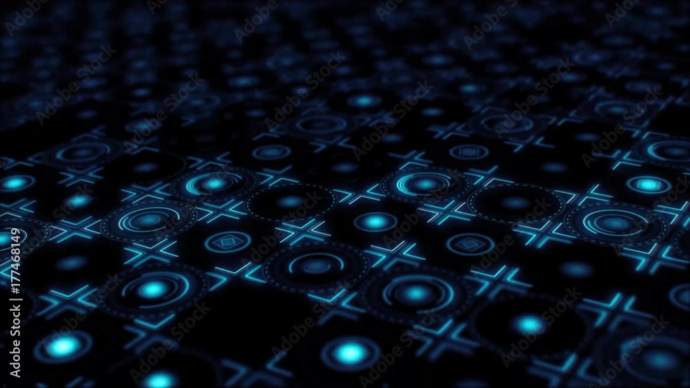 Abstract digital background made of different shapes with detailed elements. Rich details and ...