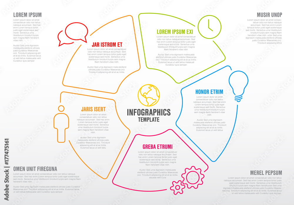 Circular Pie Chart Outline Infographic Stock Template | Adobe Stock