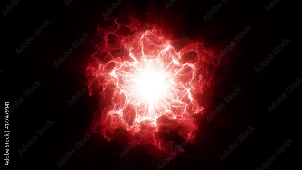Red Energy Core with Waves and Sparkles Motion Graphic Element Stock ...