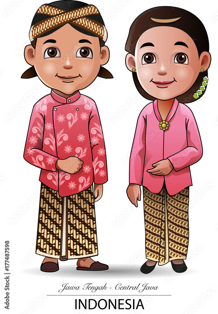 Vector illustration, Javanese traditional clothing symbol or icon Stock ...