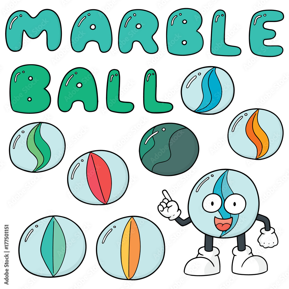 vector set of marble ball Stock Vector | Adobe Stock