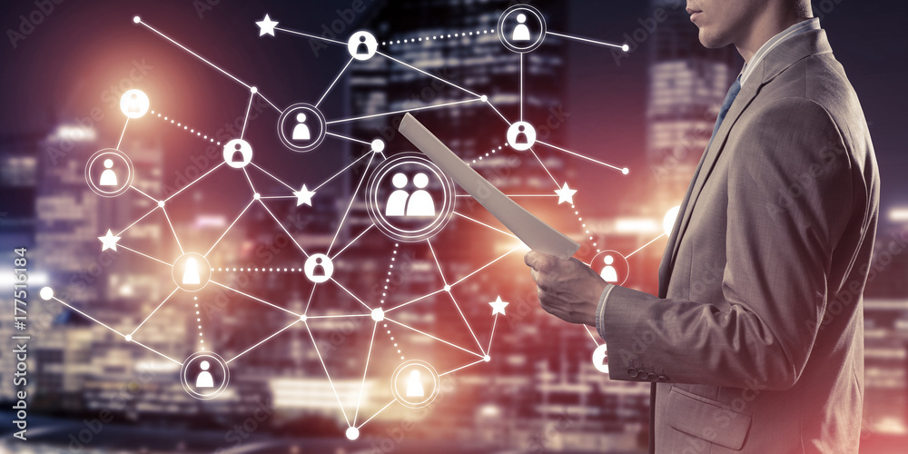 Concept of modern business networking that connect and cooperate Stock ...