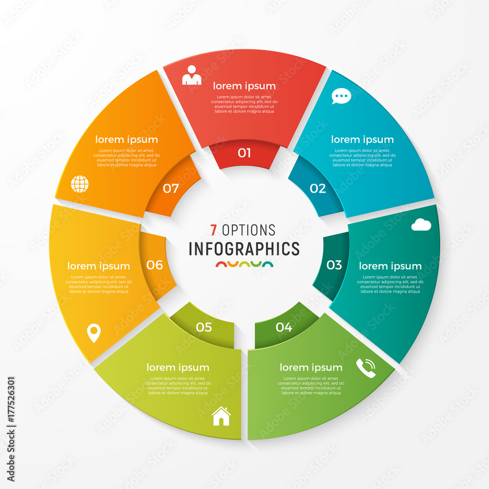 Vector circle chart infographic template for presentations, adve Stock ...