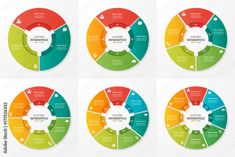 Vector circle chart infographic templates for presentations, adv Stock ...