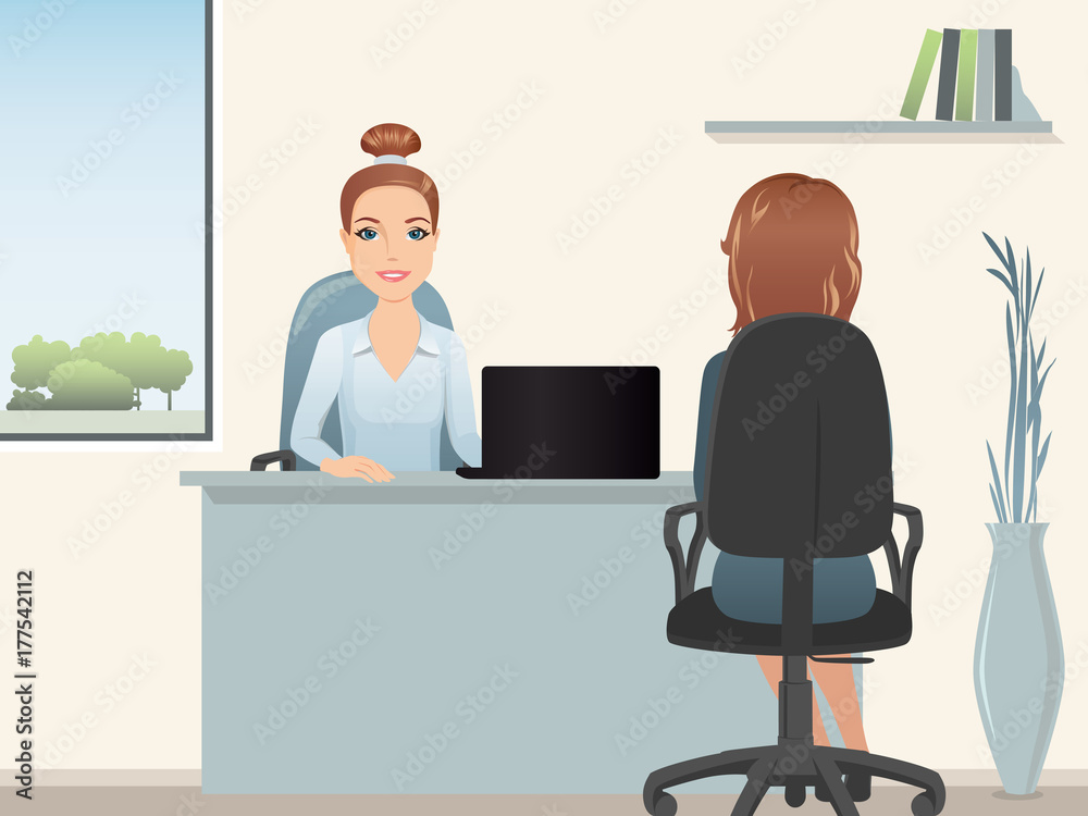 Job interview. HR manager hires a Professional for the position / Staff ...