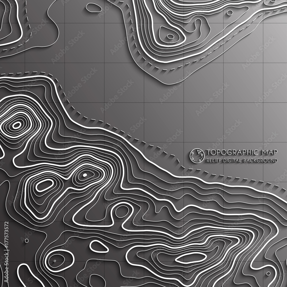 Map line of topography. Vector abstract topographic map concept with ...
