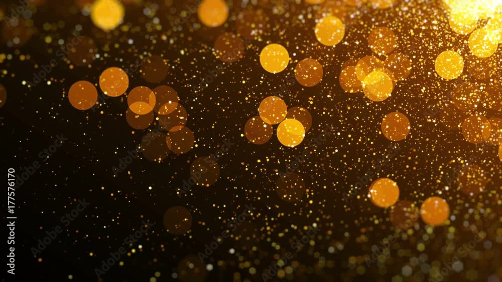 Gold magical blinking particles. Glitter glamour texture. Seamless loop ...